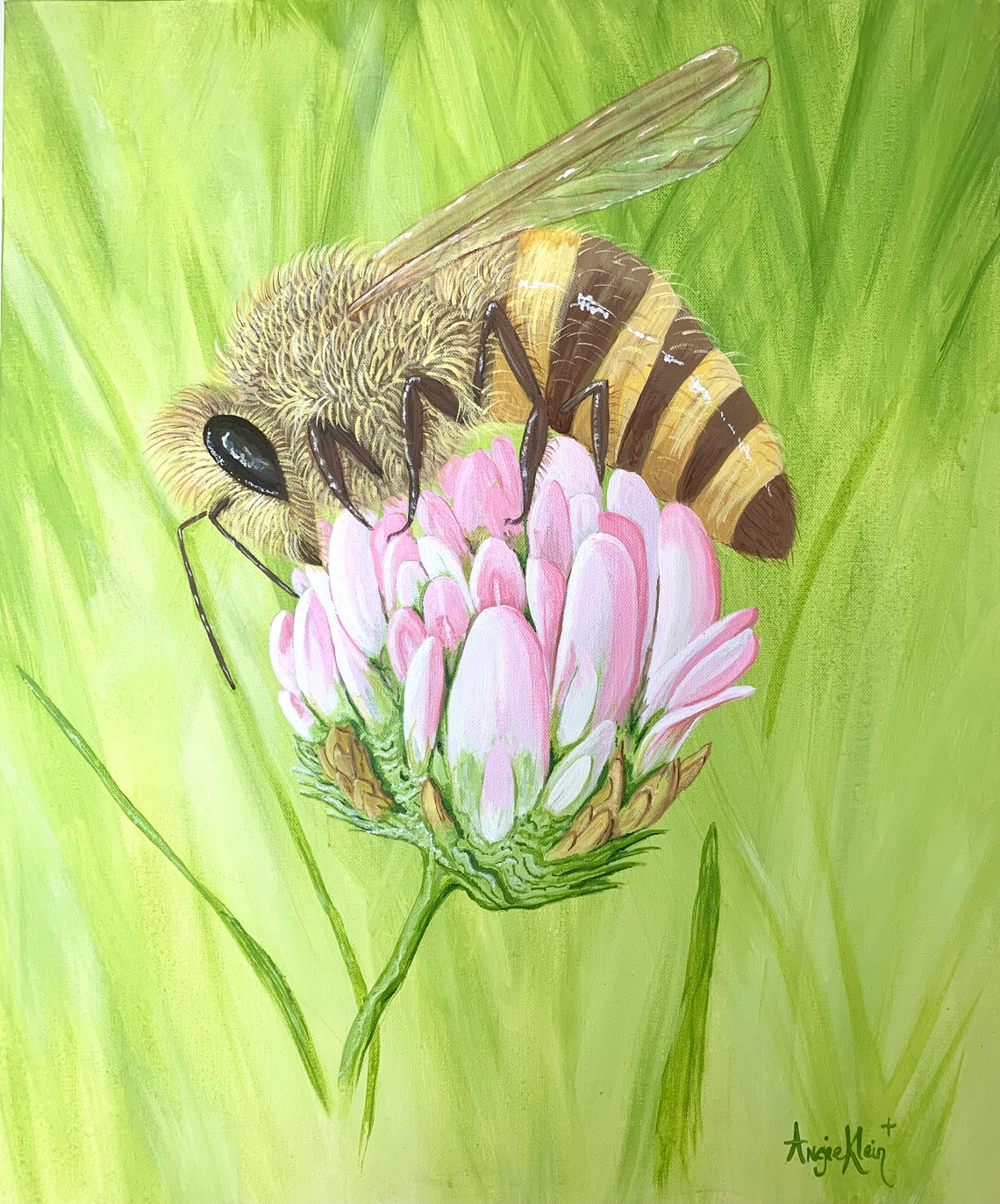 Bee and Clover Original Bee Art Bee Decor Bee Artwork - Etsy