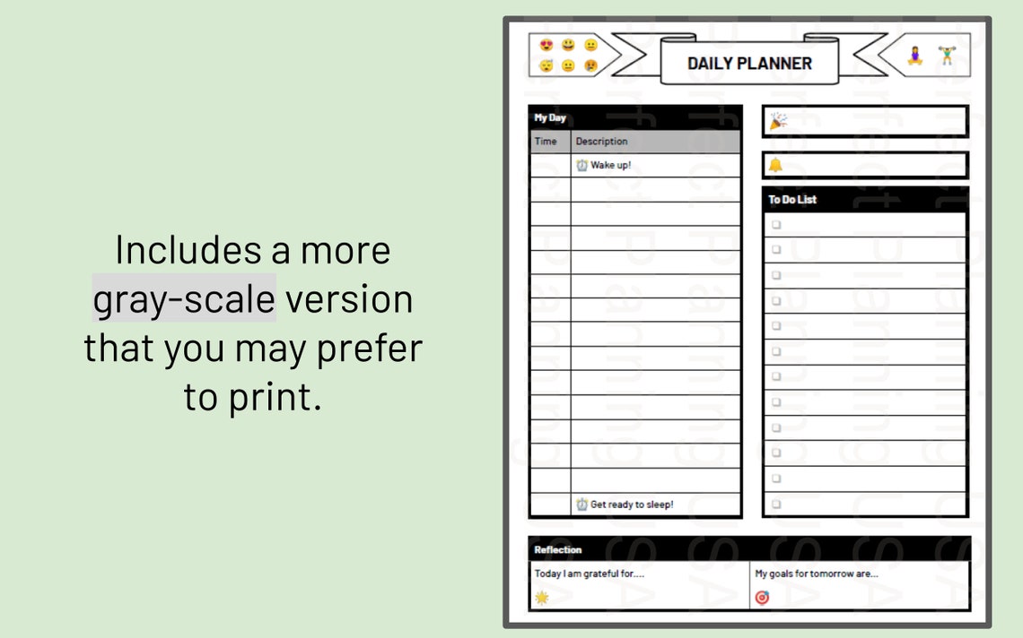 Daily Agenda Planner - Printable [PDF] - Etsy