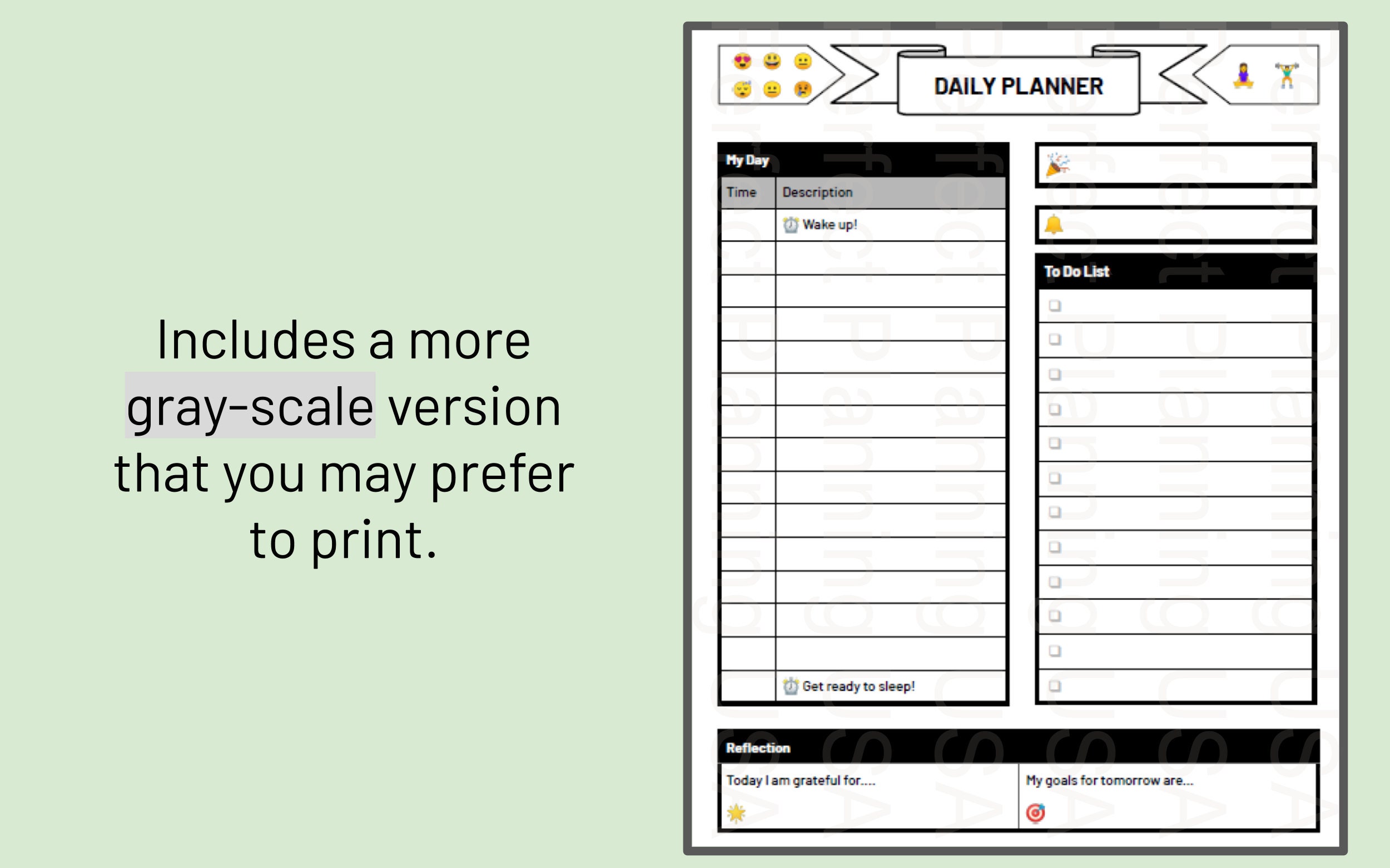 Daily Agenda Planner - Printable [PDF] - Etsy