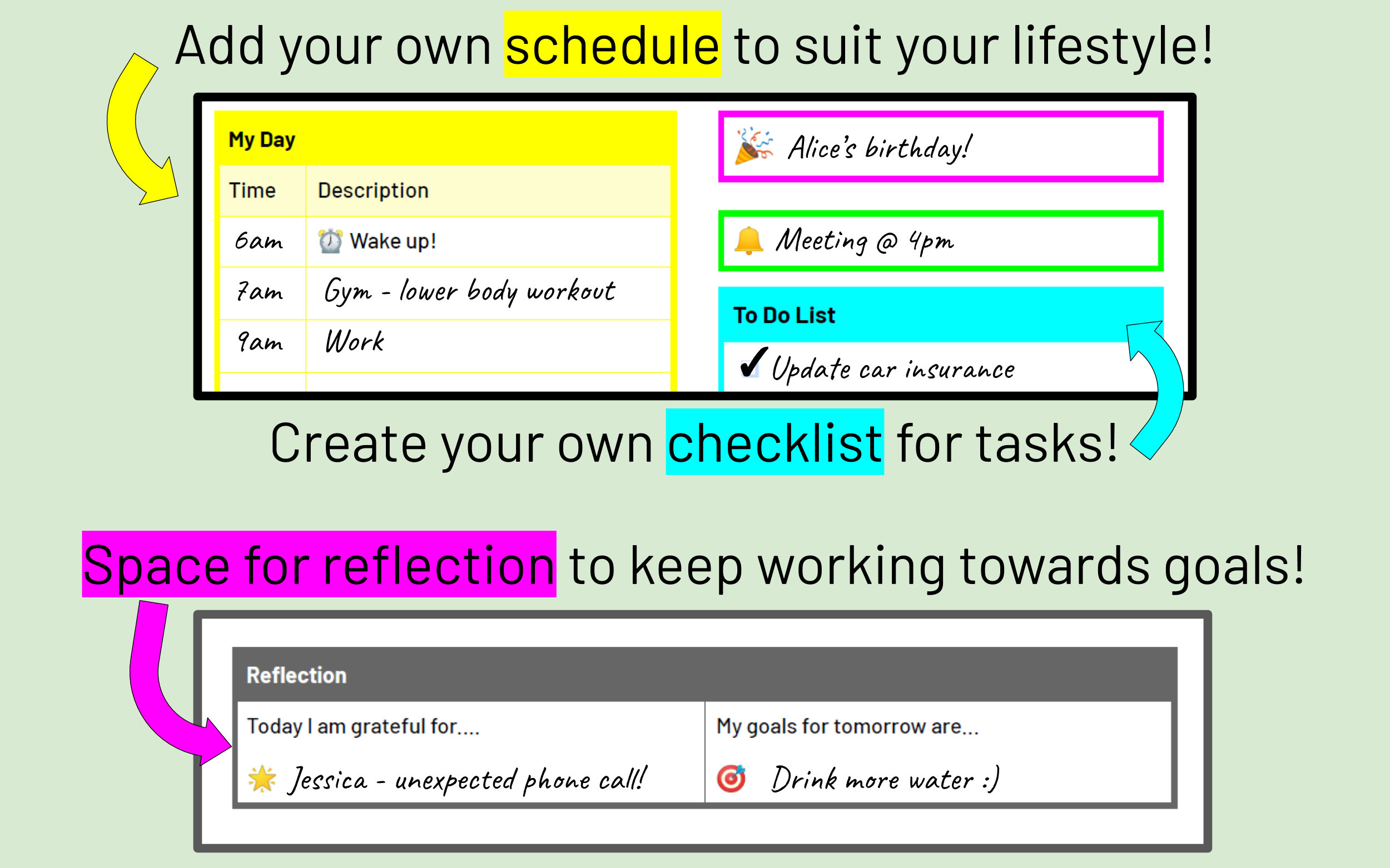 Daily Agenda Planner - Printable [PDF] - Etsy