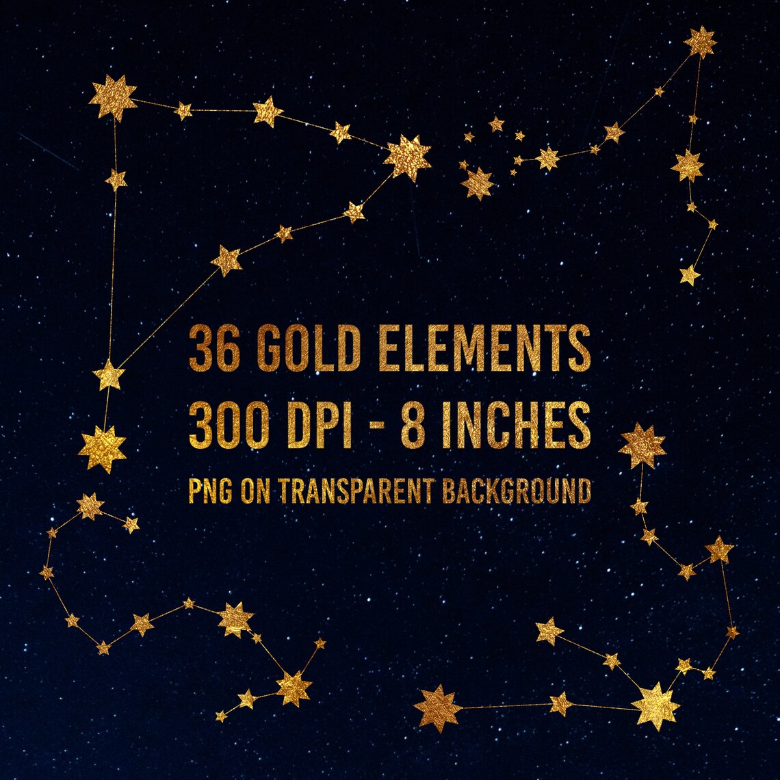 Gold Zodiac Signs Clipart Constellations Zodiac Clipart - Etsy