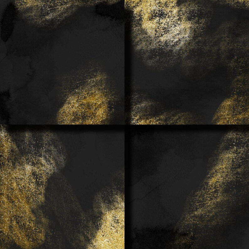 Black and Gold Watercolor Backgrounds Watercolor Digital - Etsy