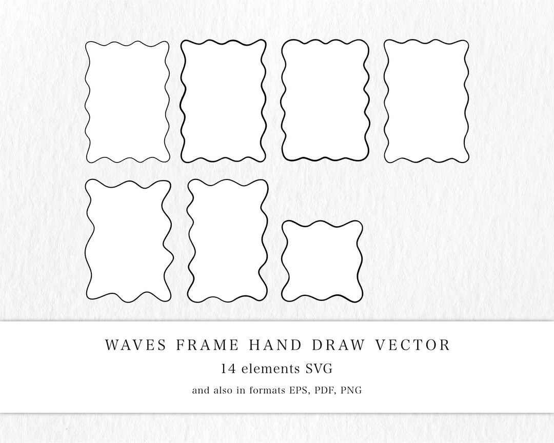 Wave Border Vector Frames SVG, Vector Editable File, Instant Download ...