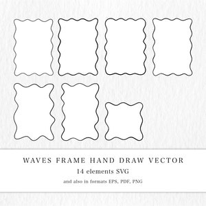 Wave Border Vector Frames SVG, Vector Editable File, Instant Download ...