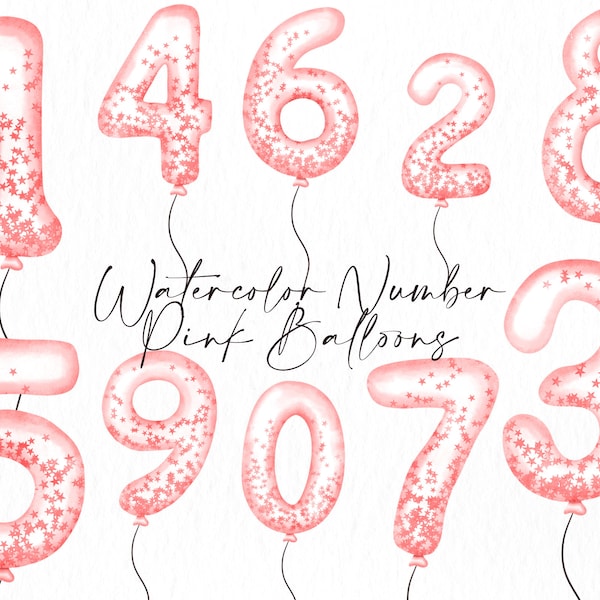 Number Birthday Balloon Clipart - Etsy