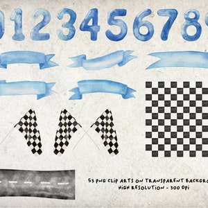 Big Bundle Watercolor Racing Cars, Blue Racing Cars, Baby Boy Nursery ...