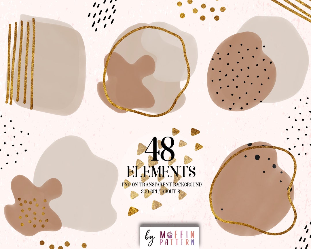 Abstract Shapes Clipart, Abstract Elements Earth Colors, Well Art, Soft ...