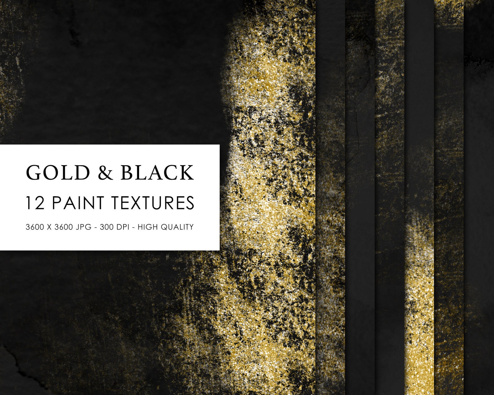 Black and Gold Watercolor Backgrounds, Watercolor Digital Paper With ...