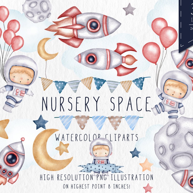 Watercolor Space Art - Etsy