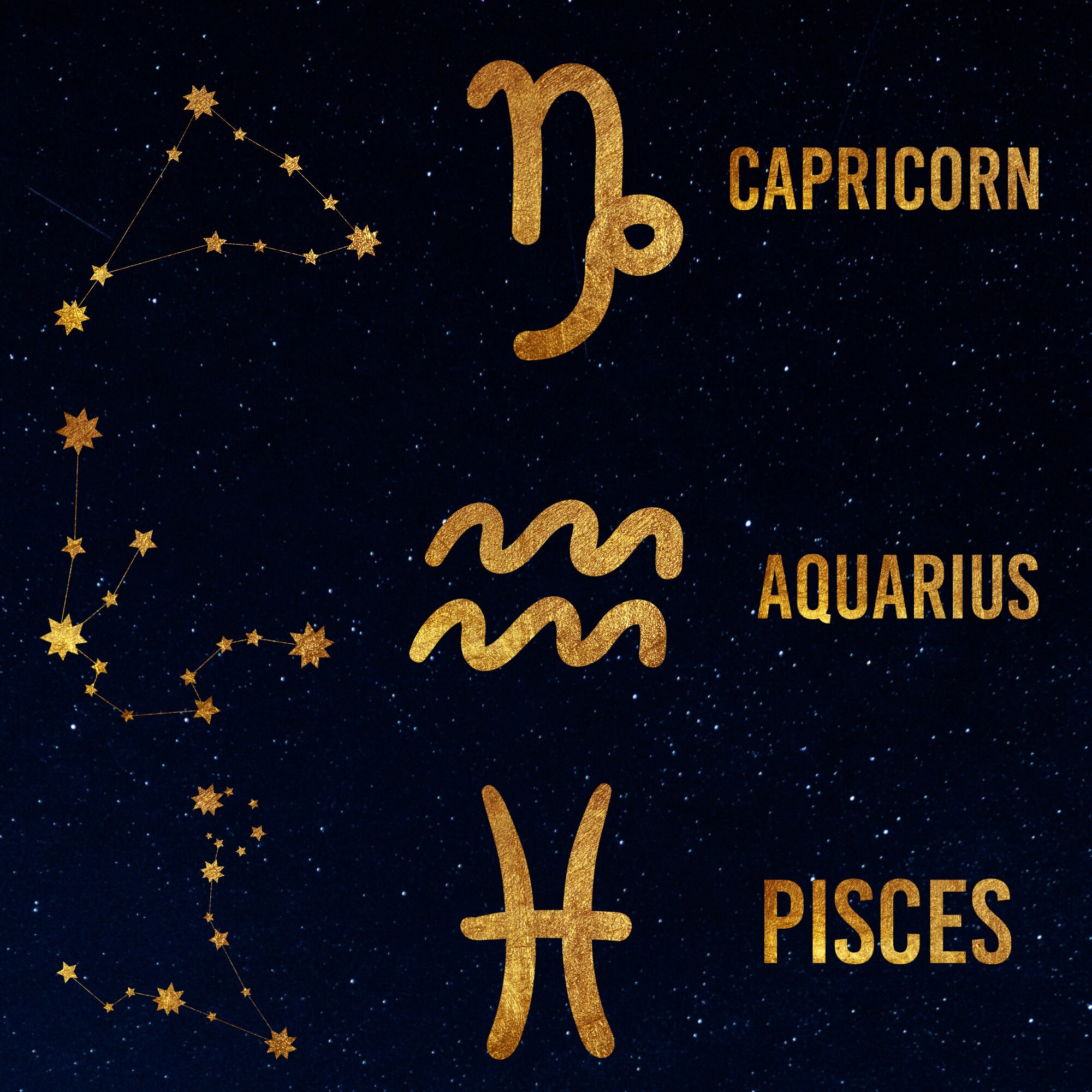 Gold Zodiac Signs Clipart Constellations Zodiac Clipart - Etsy