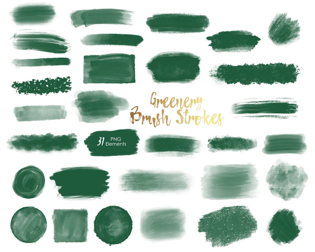 Bottle Greene Brush Strokes Clipart, Brush Paint Strokes, Watercolor ...