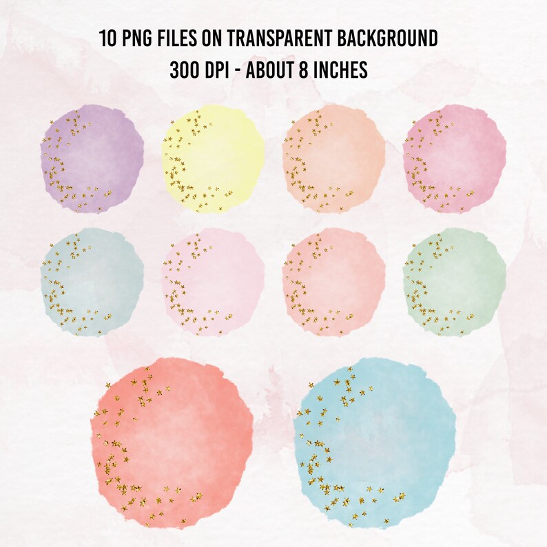 Sparkling Pastel Circles Clipart Rainbow Circles With Glitter - Etsy UK