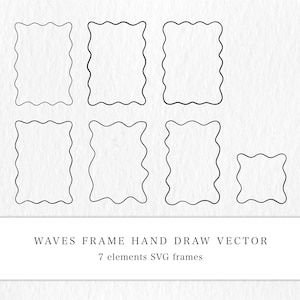 Wave Border Vector Frames SVG, Vector Editable File, Instant Download ...