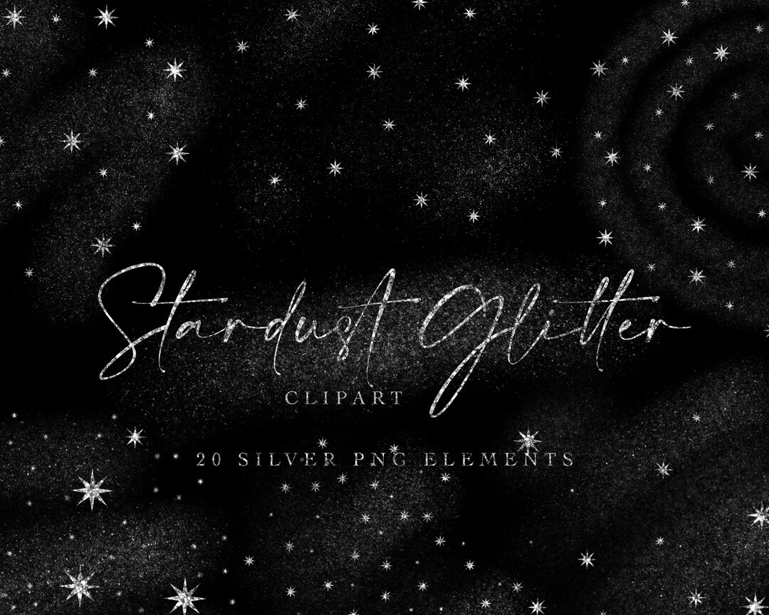 Stardust Silver Clipart PNG Elements, Silver Stars Clipart, Star ...