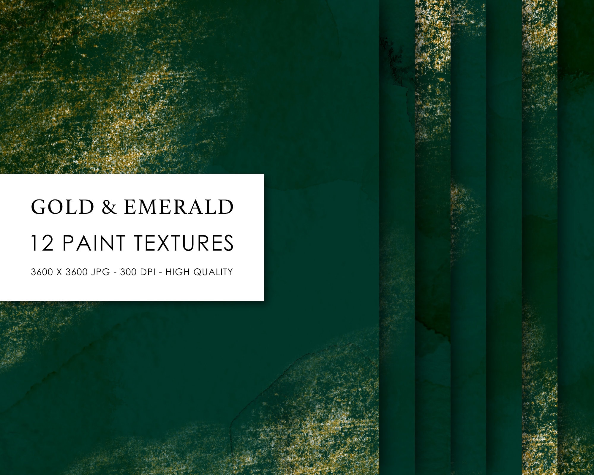 Forest Green Digital Papers With Gold Foil Watercolor Digital - Etsy UK