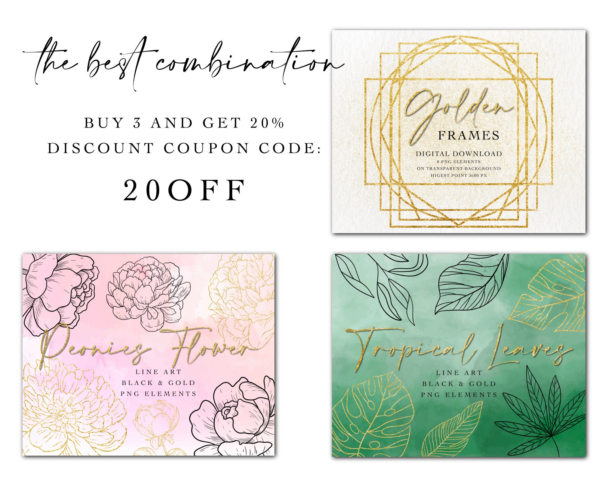 Golden Frames Wedding Invitation Card Gold Border Digital - Etsy