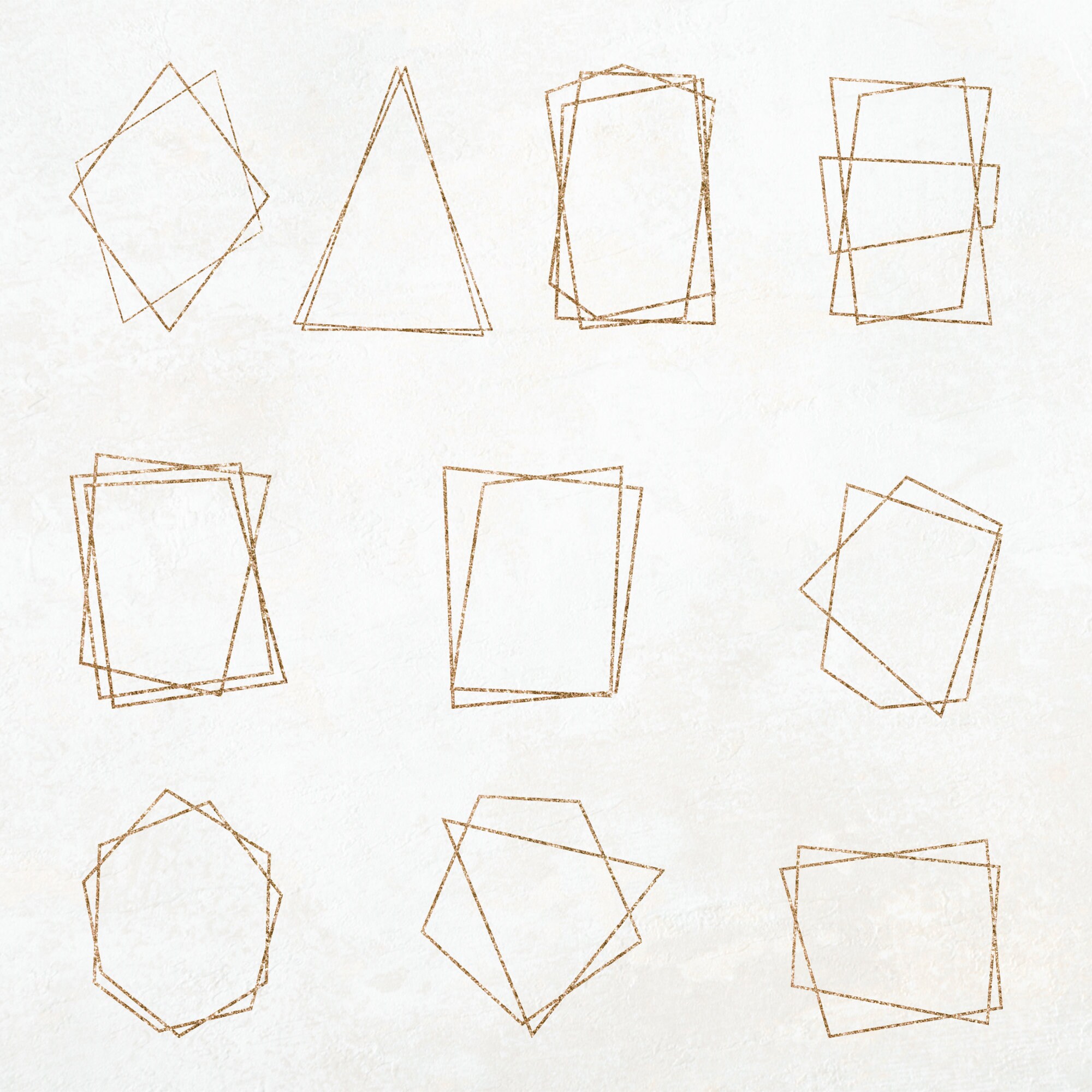 Gold Polygonal Frames Clipart Geometric Gold Frame Clip Art - Etsy