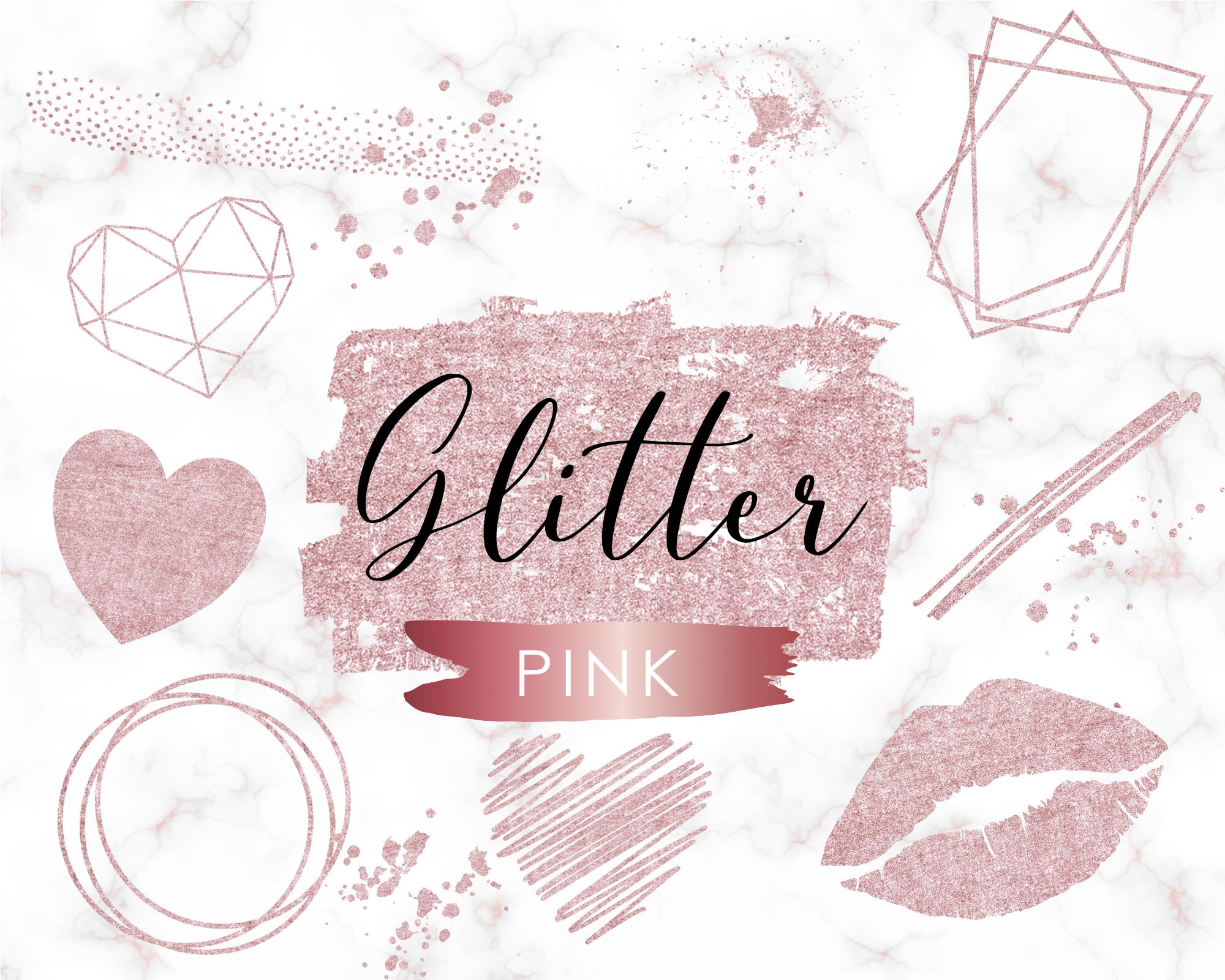 Rose Gold Glitter Clipart Glitter Story Stickers Glitter - Etsy