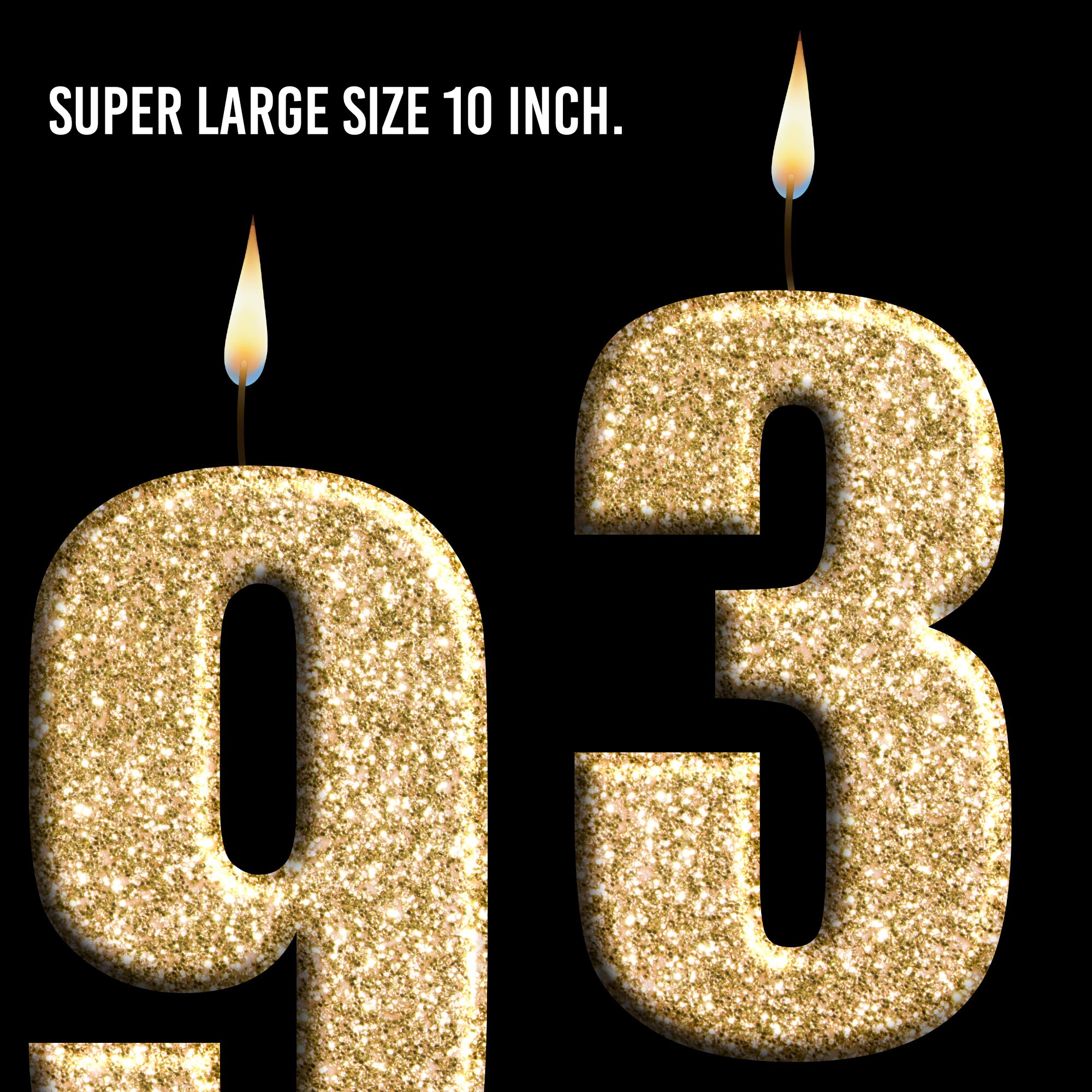 Gold Glitter Number Birthday Candle, Number Candles, Birthday Candle ...