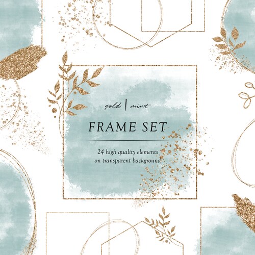 Beige With Gold Watercolor Splash Shapes and Brush Stroke - Etsy