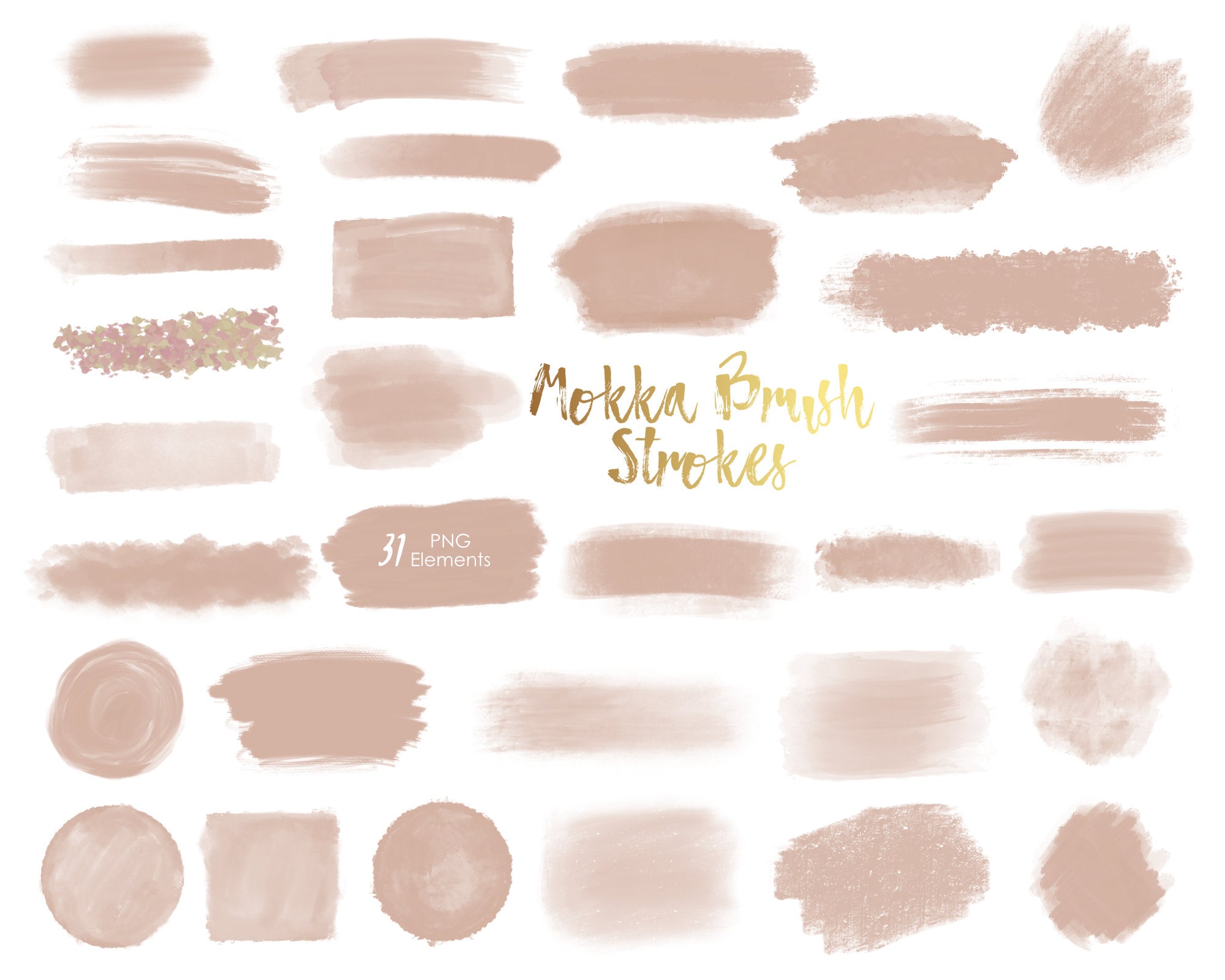 Beige Brush Strokes Clipart, Brush Paint Strokes, Watercolor Design ...