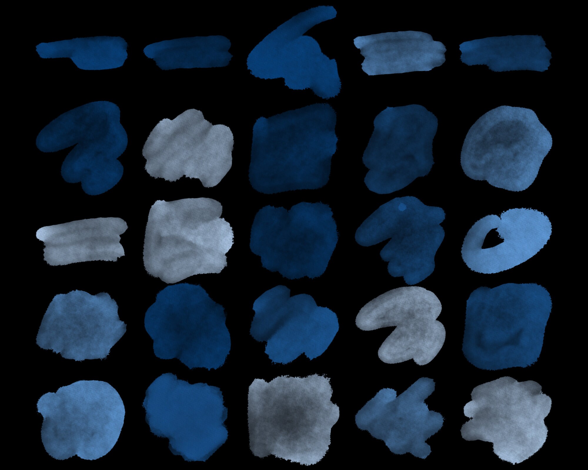 Blue Watercolor Strokes Clipart Blue Watercolor Strokes Png - Etsy