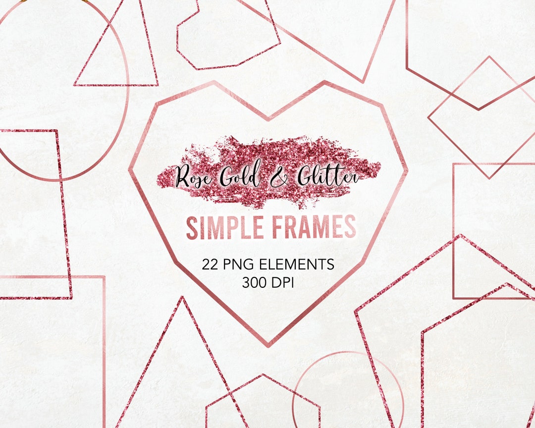 Rosegold Polygonal Frames Clip Art, Rosegold Foil, Abstract Frames ...