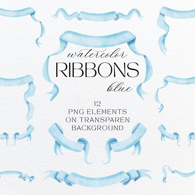 Watercolor Ribbons - Etsy