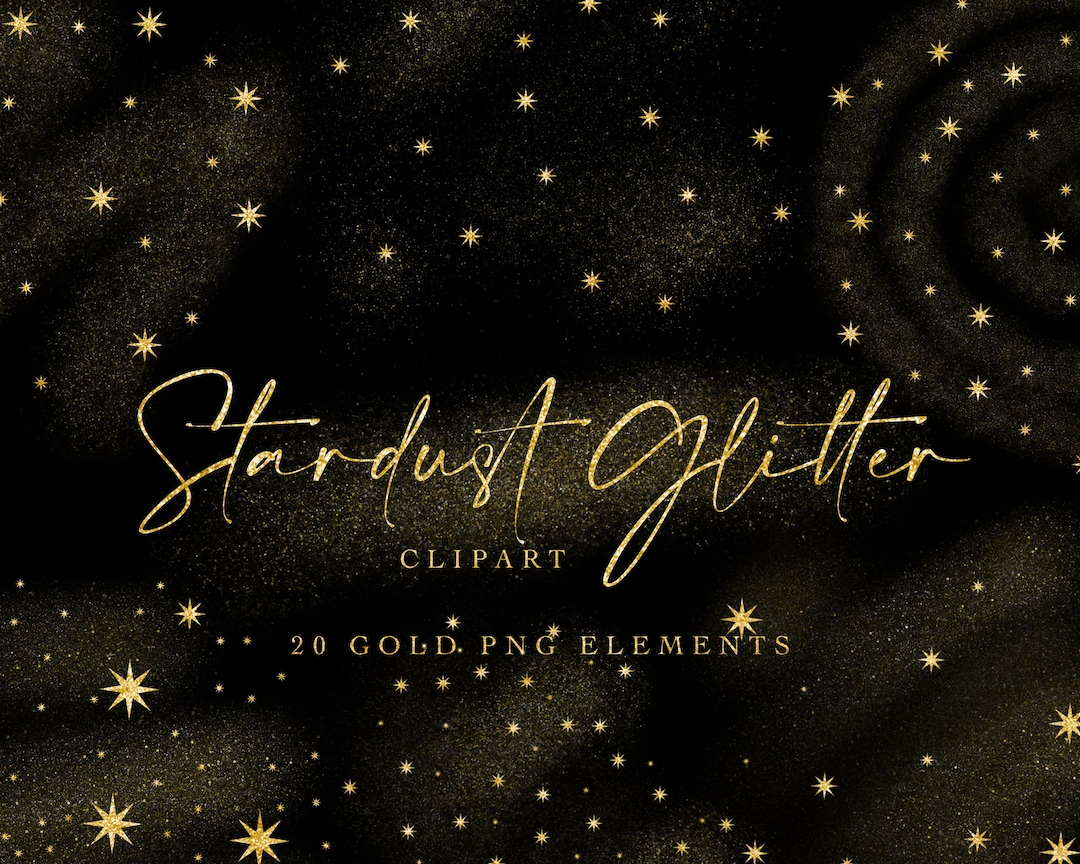 Stardust Gold Clipart PNG Elements, Gold Stars Clipart, Star Overlays ...