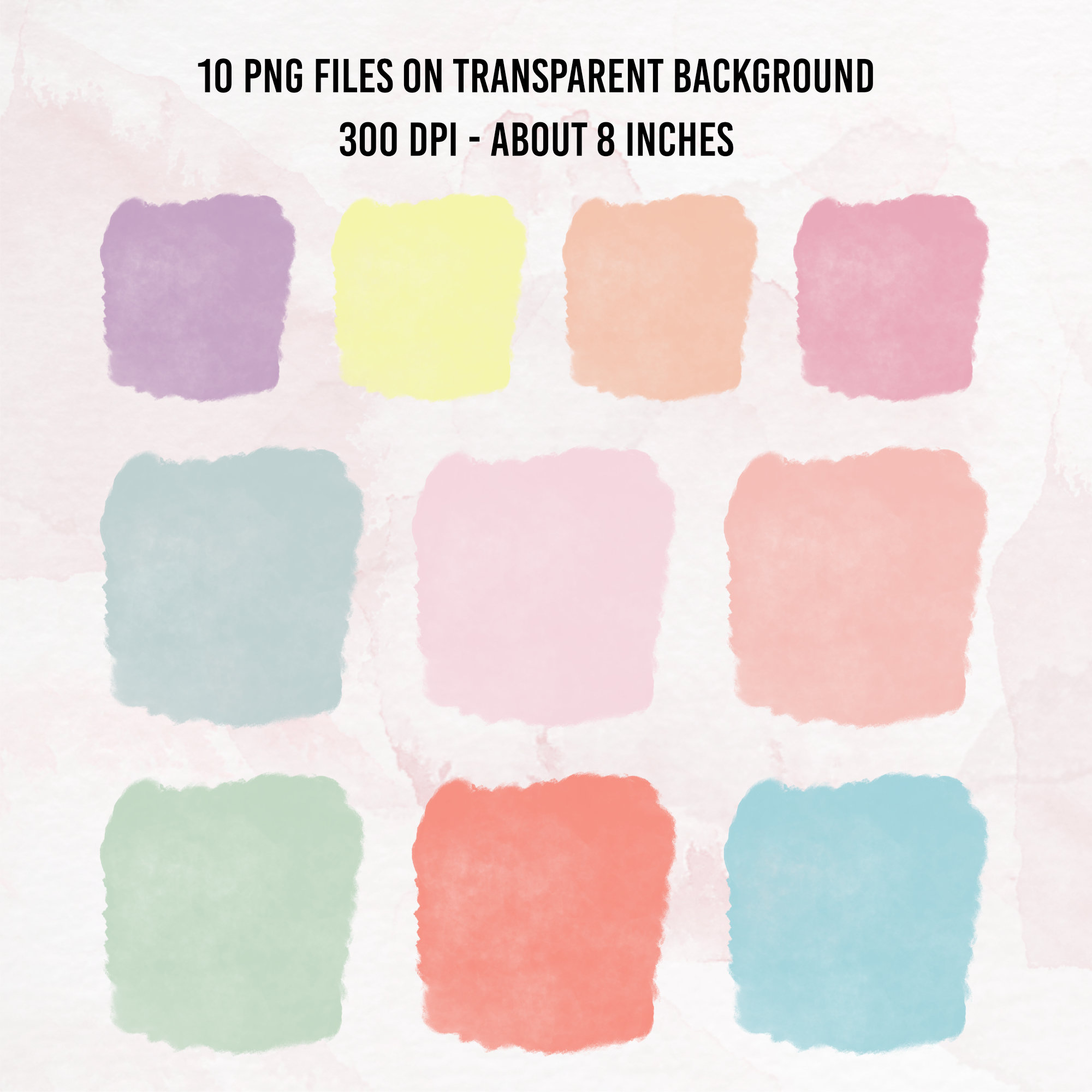Pastel Watercolor Square Clipart Pastel Design Elements - Etsy Singapore