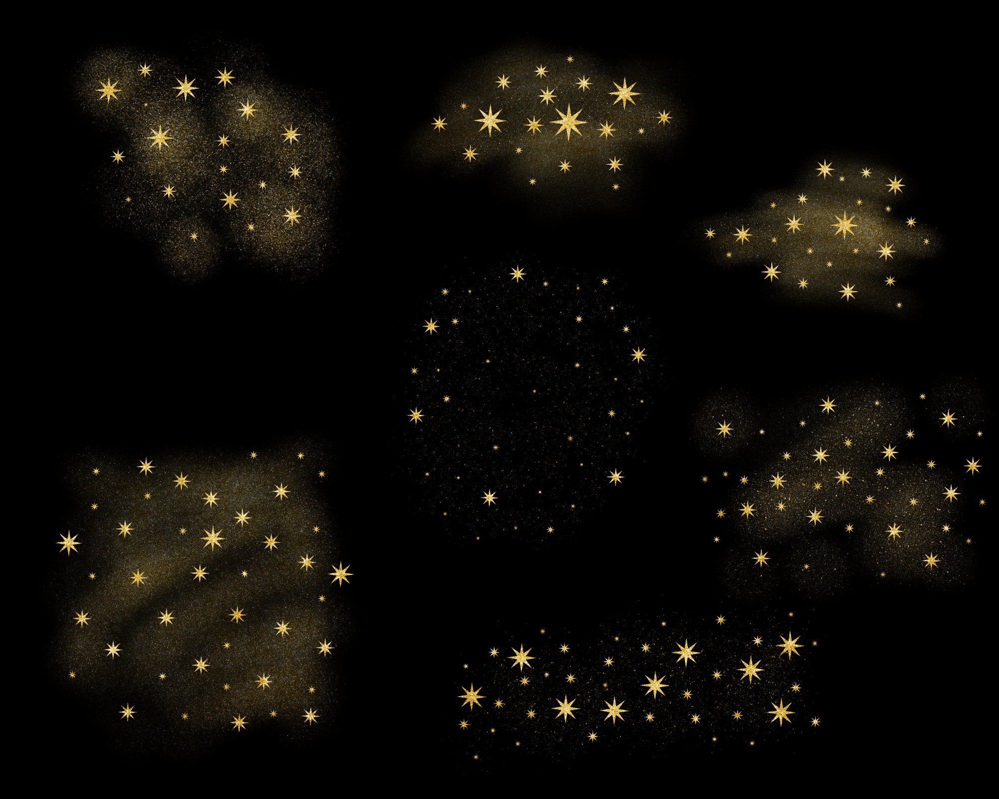 Stardust Gold Clipart PNG Elements Gold Stars Clipart Star - Etsy