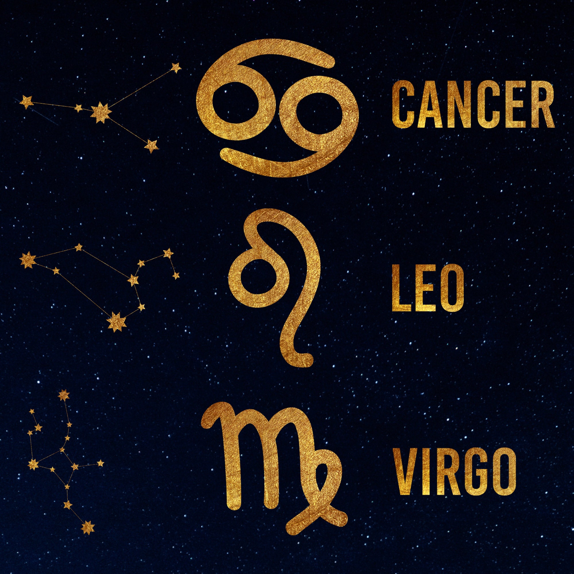 Gold Zodiac Signs Clipart Constellations Zodiac Clipart - Etsy