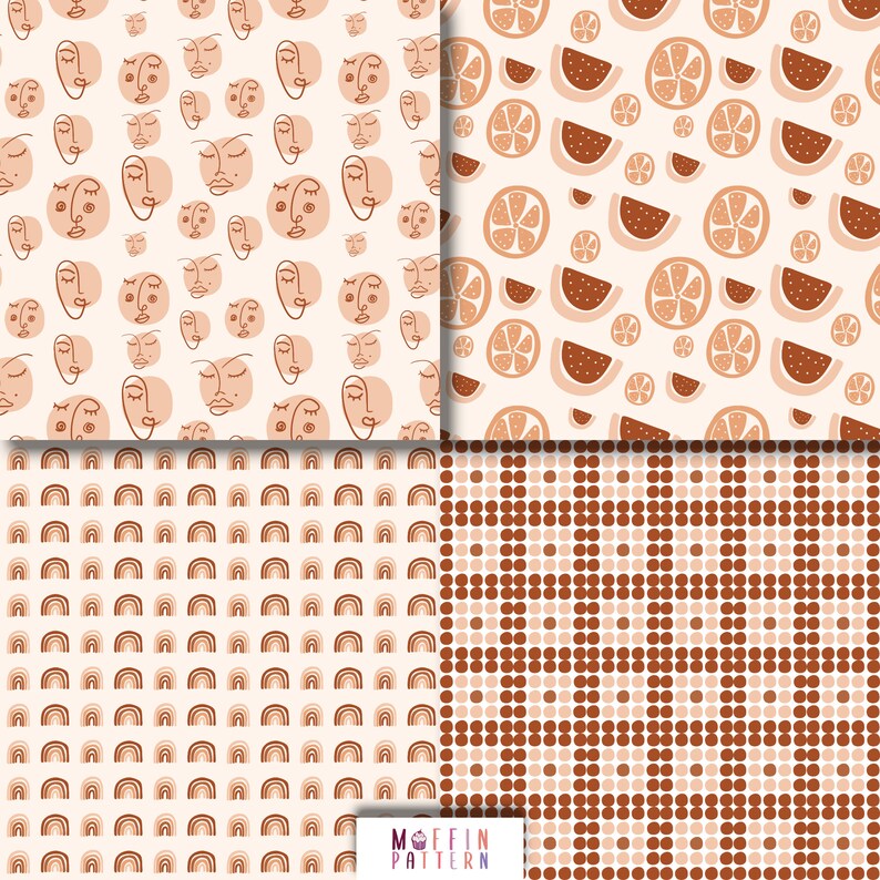 Boho Digital Papers 12 X 12 Kits Bohemian Rainbow Pattern - Etsy