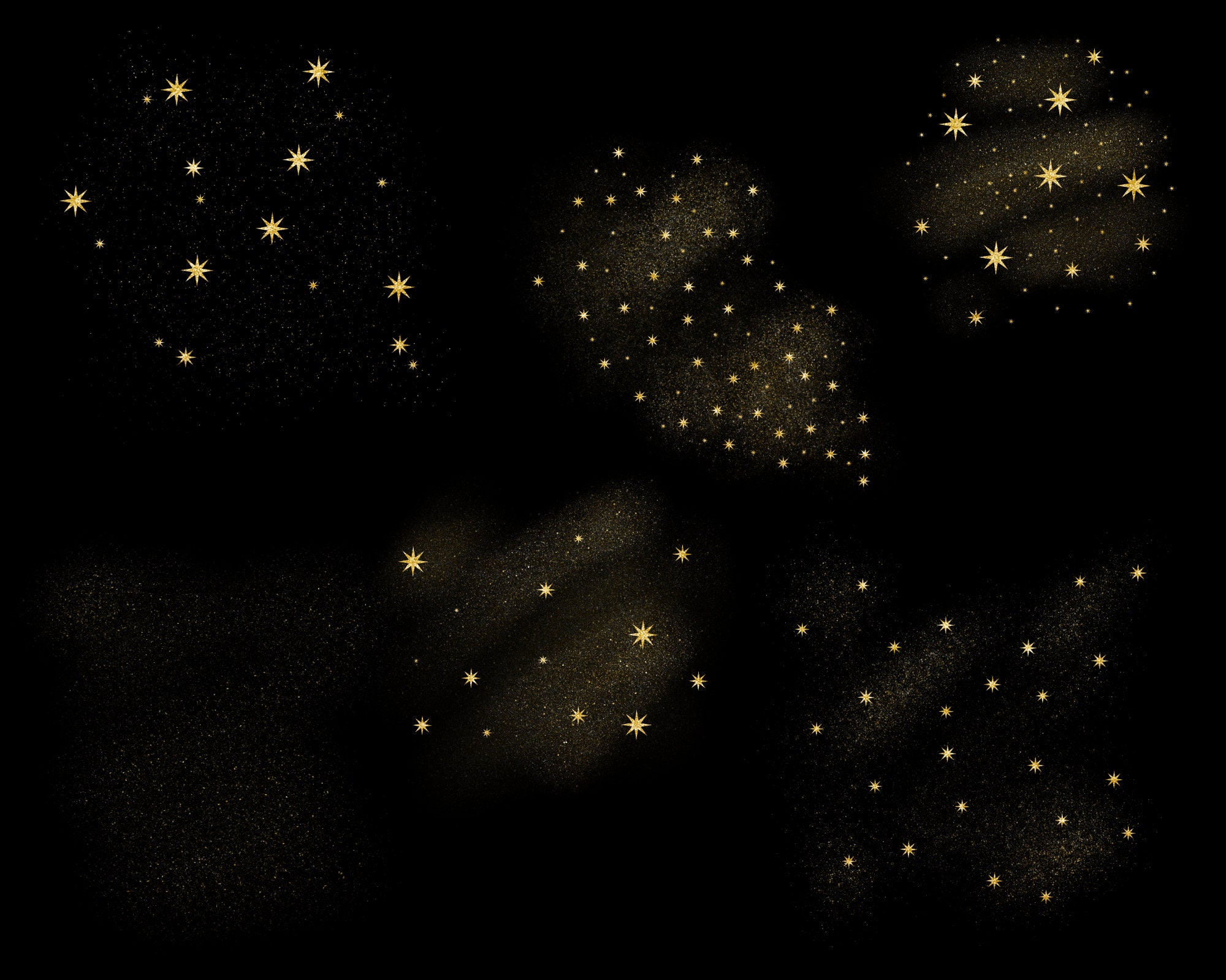 Stardust Gold Clipart PNG Elements Gold Stars Clipart Star - Etsy