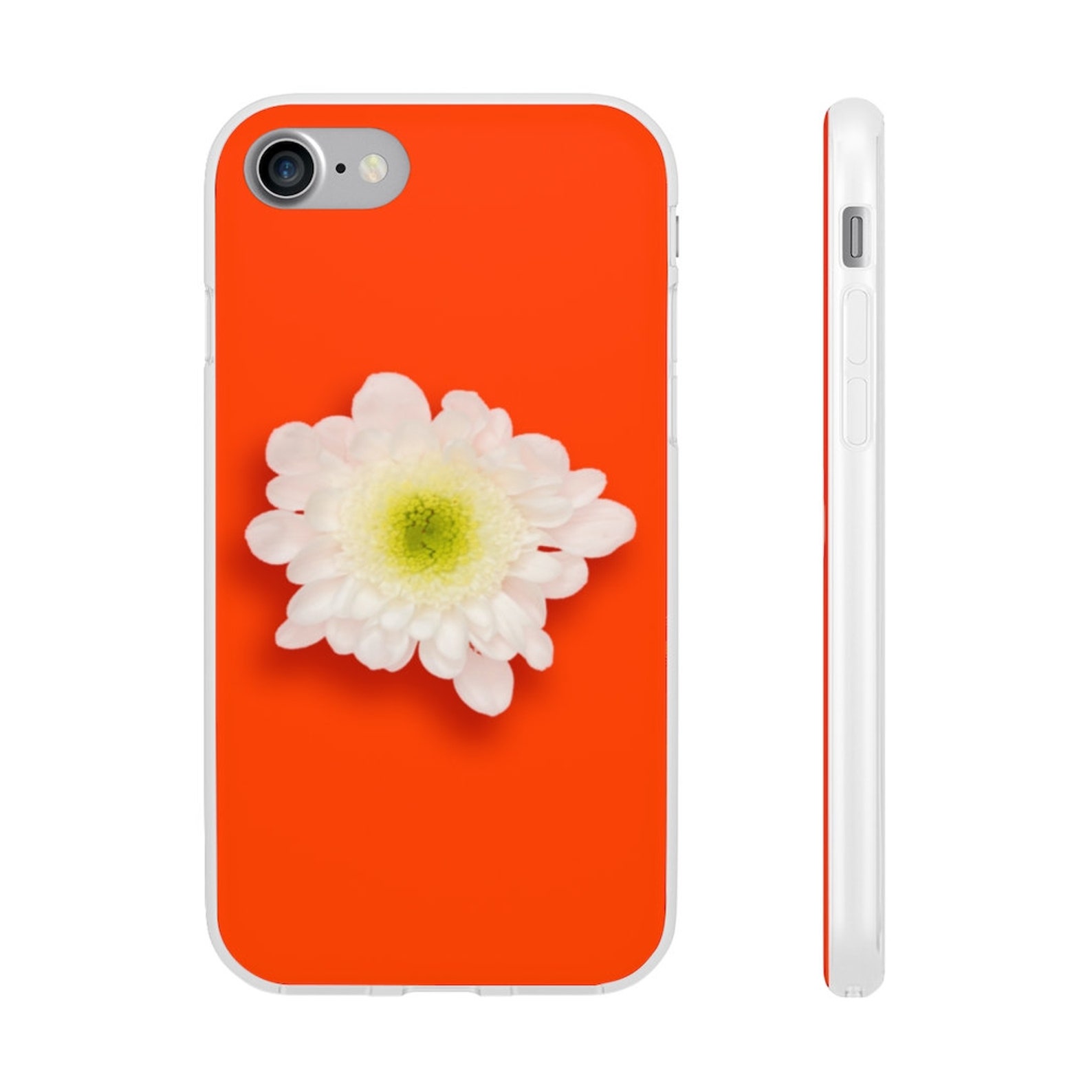 Floral White Flower on Orange Samsung iPhone Case Available - Etsy