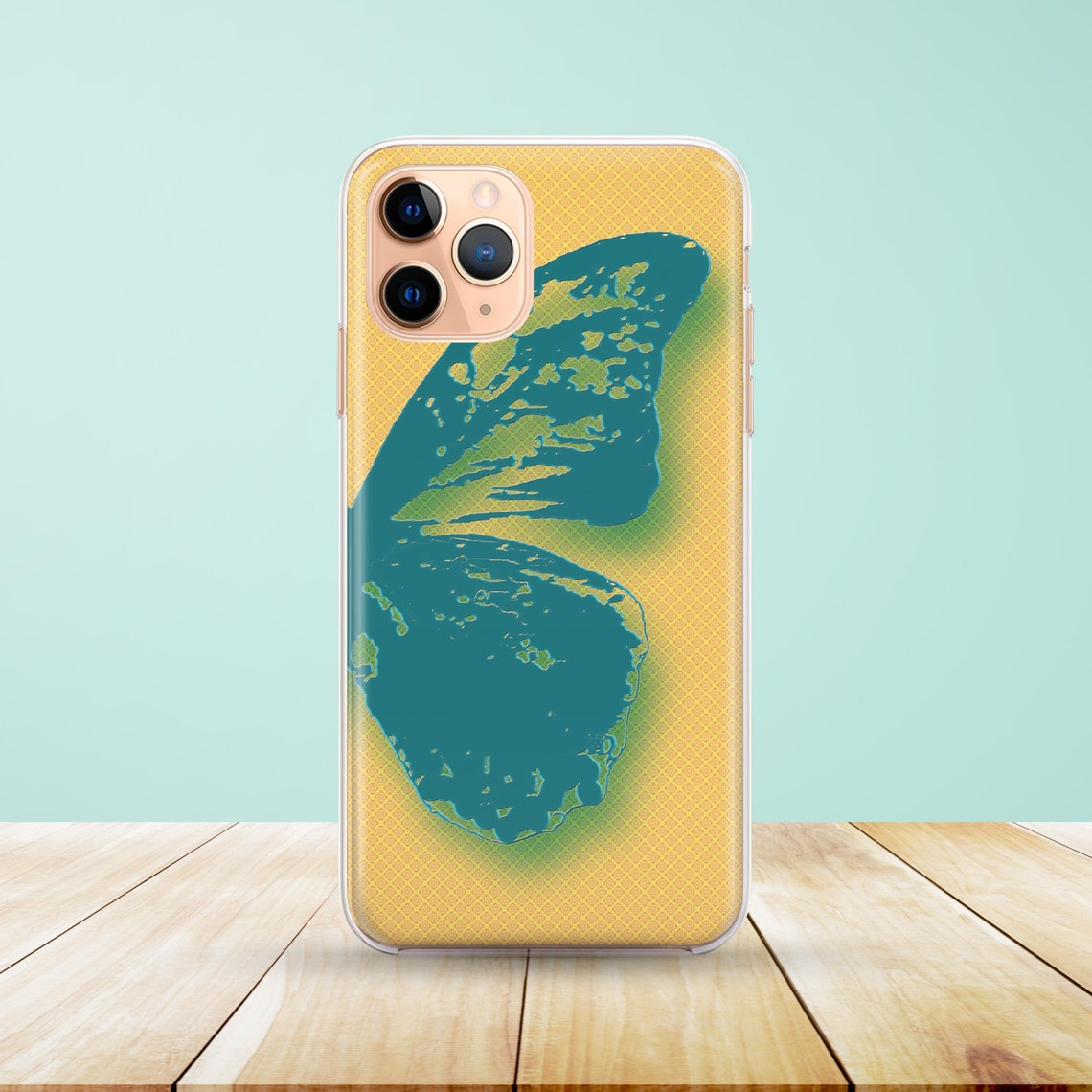 Turquoise Butterfly Phone Case Available for iPhone 14, 13, 12, 11, XS ...