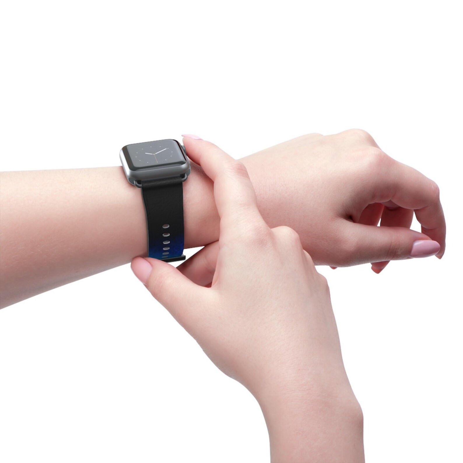 Ombre White Blue Black Watch Band Apple Watch Series 1 to 5.samsung ...