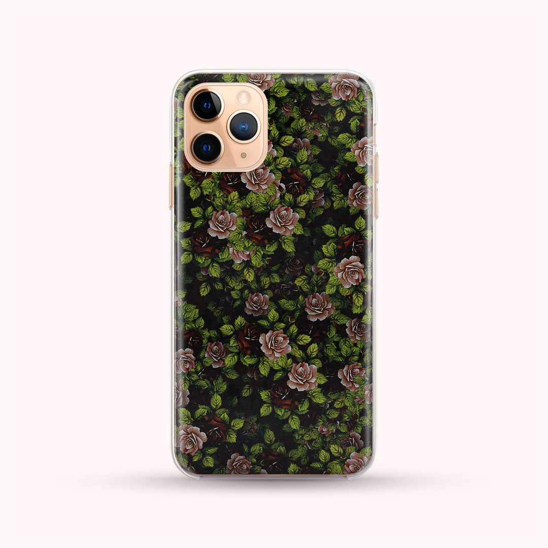Botanical Pink and Red Roses Black Nature Samsung iPhone Case Available ...