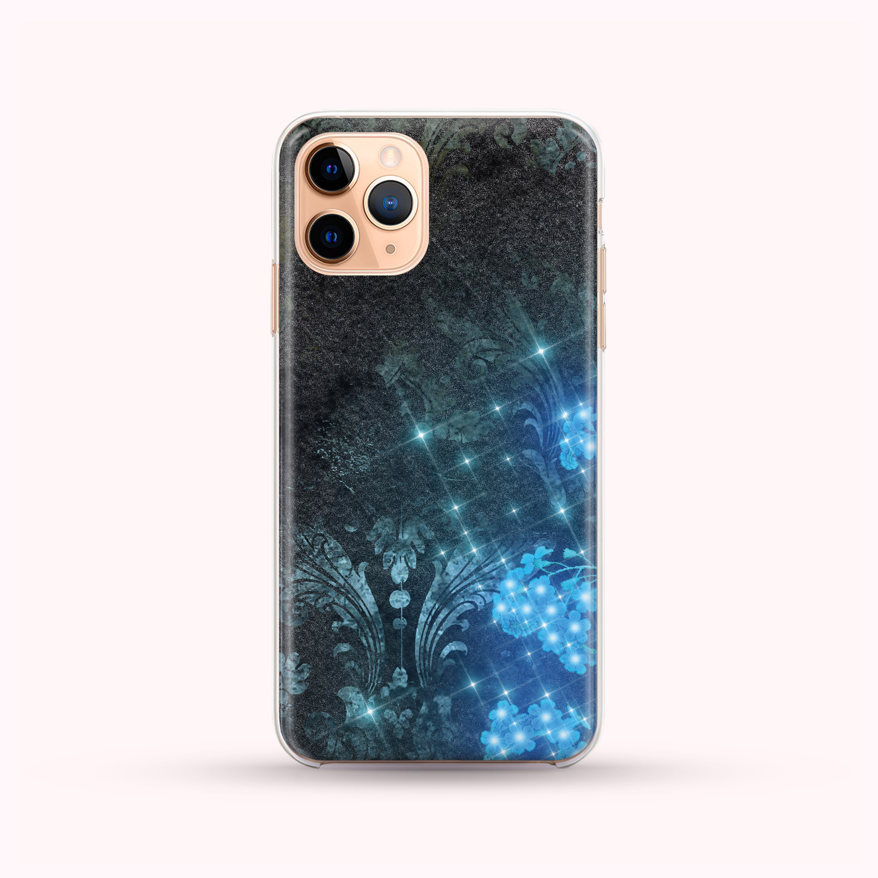 Magical Blue Sparkling Flowers Blue Phone Case Available for iPhone 11 ...