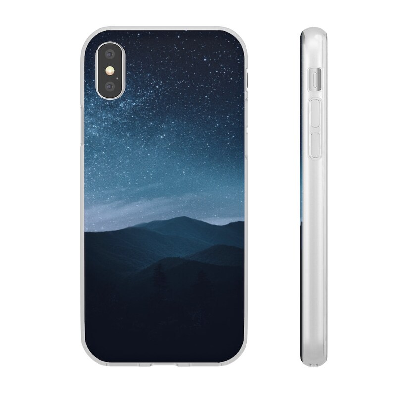 Starry Nightsky Over Mountains Nebula Phone Case Available for iPhone ...