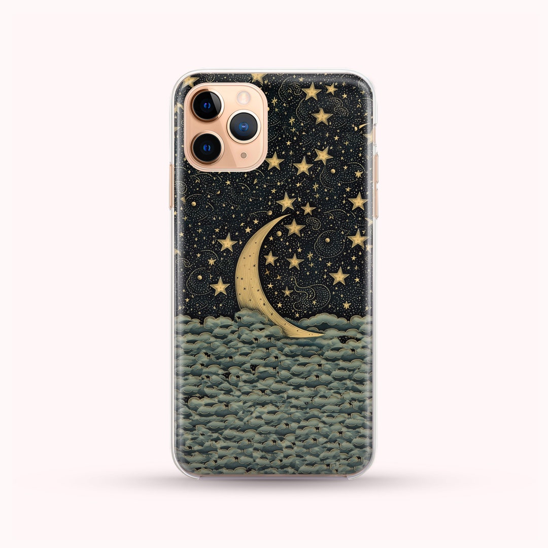 Moon and Stars Magical Phone Case Available for iPhone 15, 14, 13, 12 ...