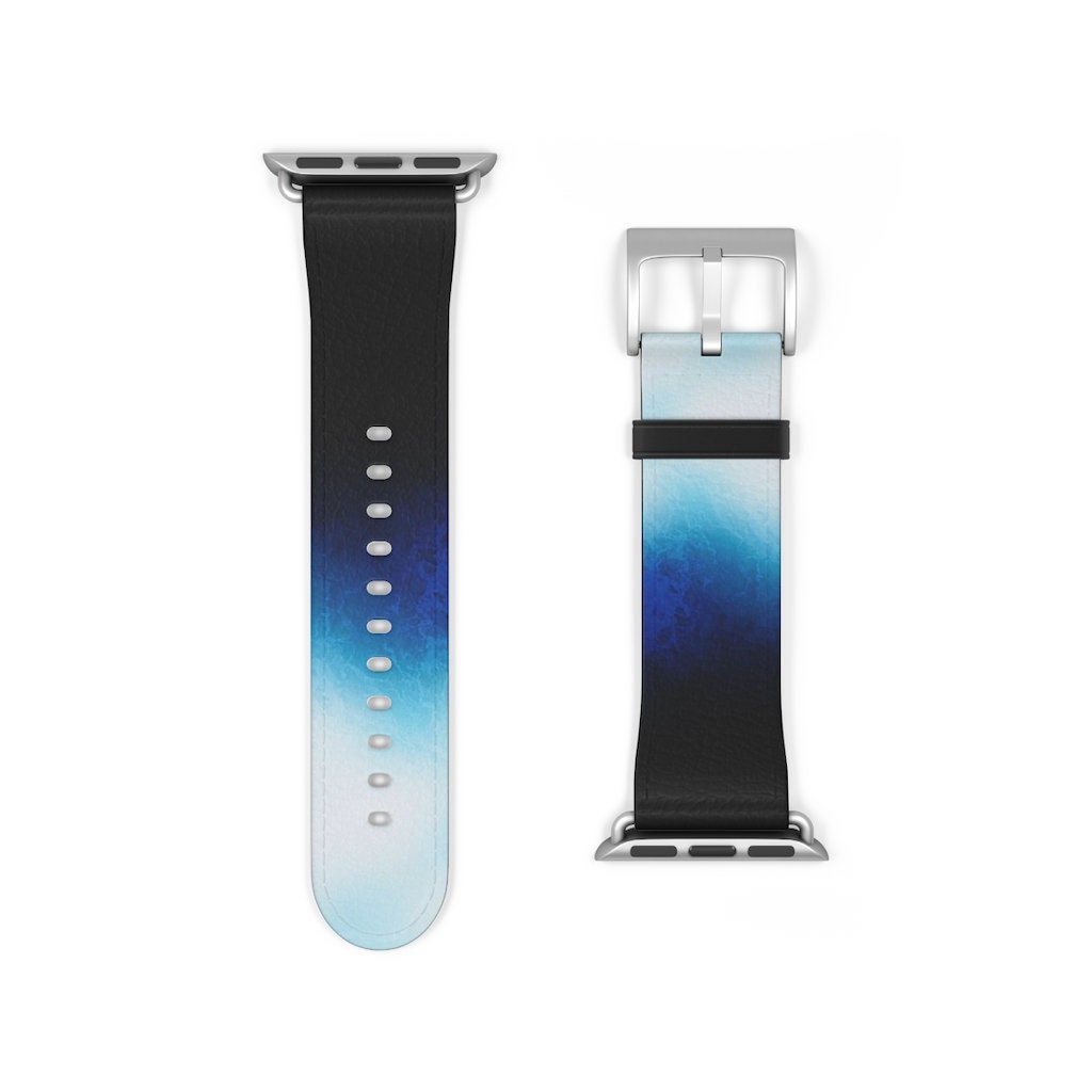 Ombre White Blue Black Watch Band Apple Watch Series 1 to 5.samsung ...
