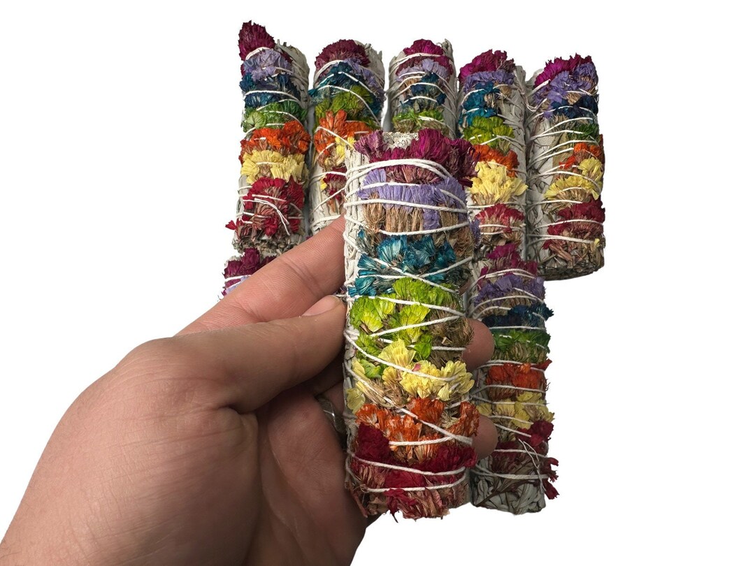 ORGANIC 7 Chakra White Sage With SINUATA Flowers , Wholesale Free Shipping . White Sage With ...