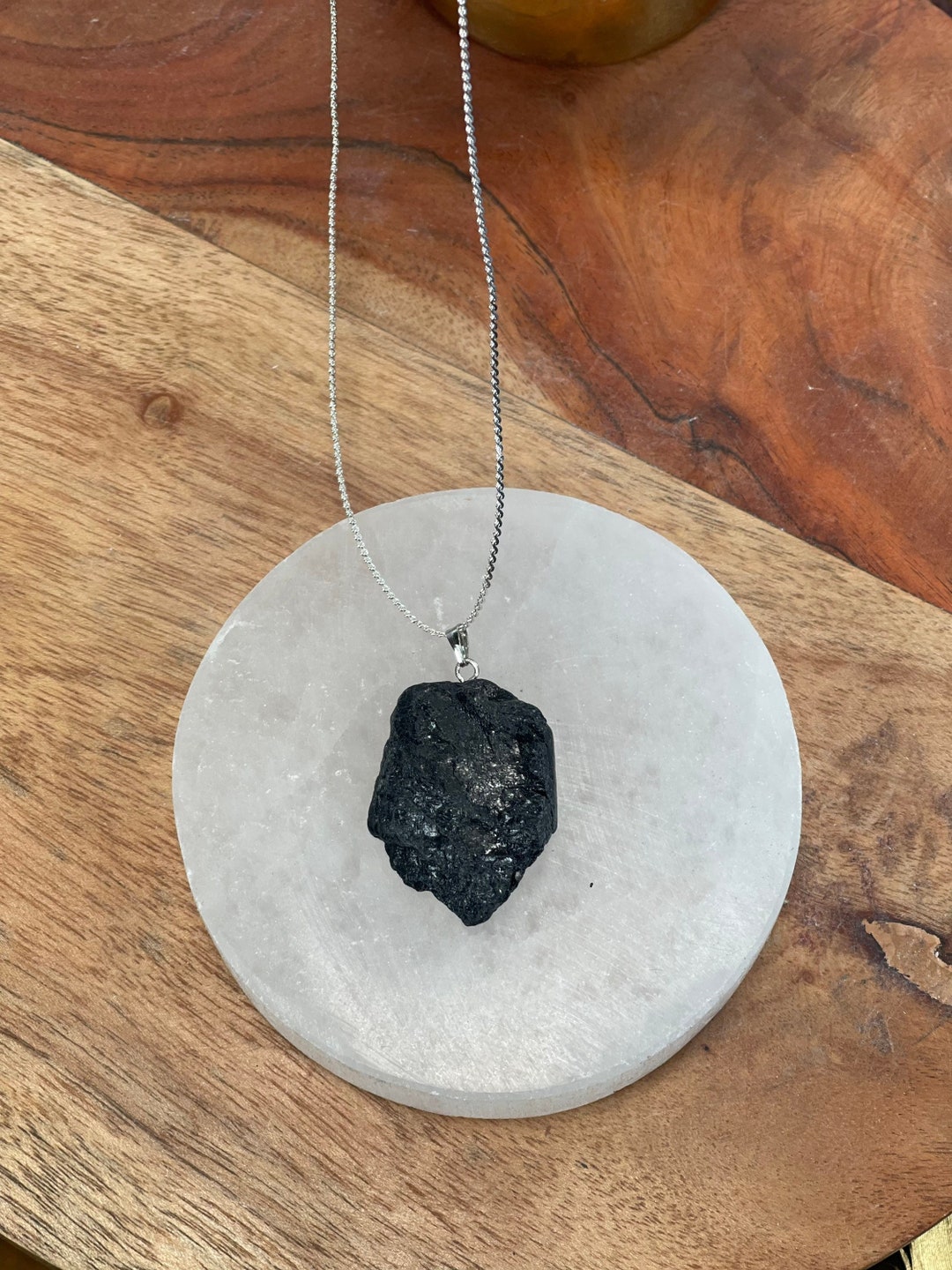 NATURAL RAW TOURMALINE Necklace, Raw Natural Tourmaline Pendant , Real ...