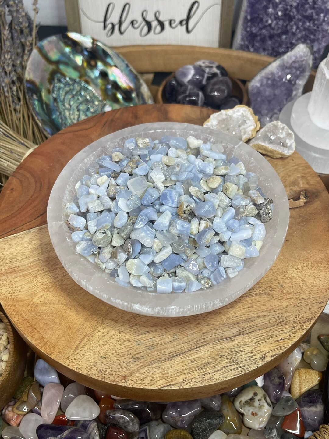 Natural Blue Lace Agate Chip , Real Blue Lace Agate Chip , Blue Lace ...