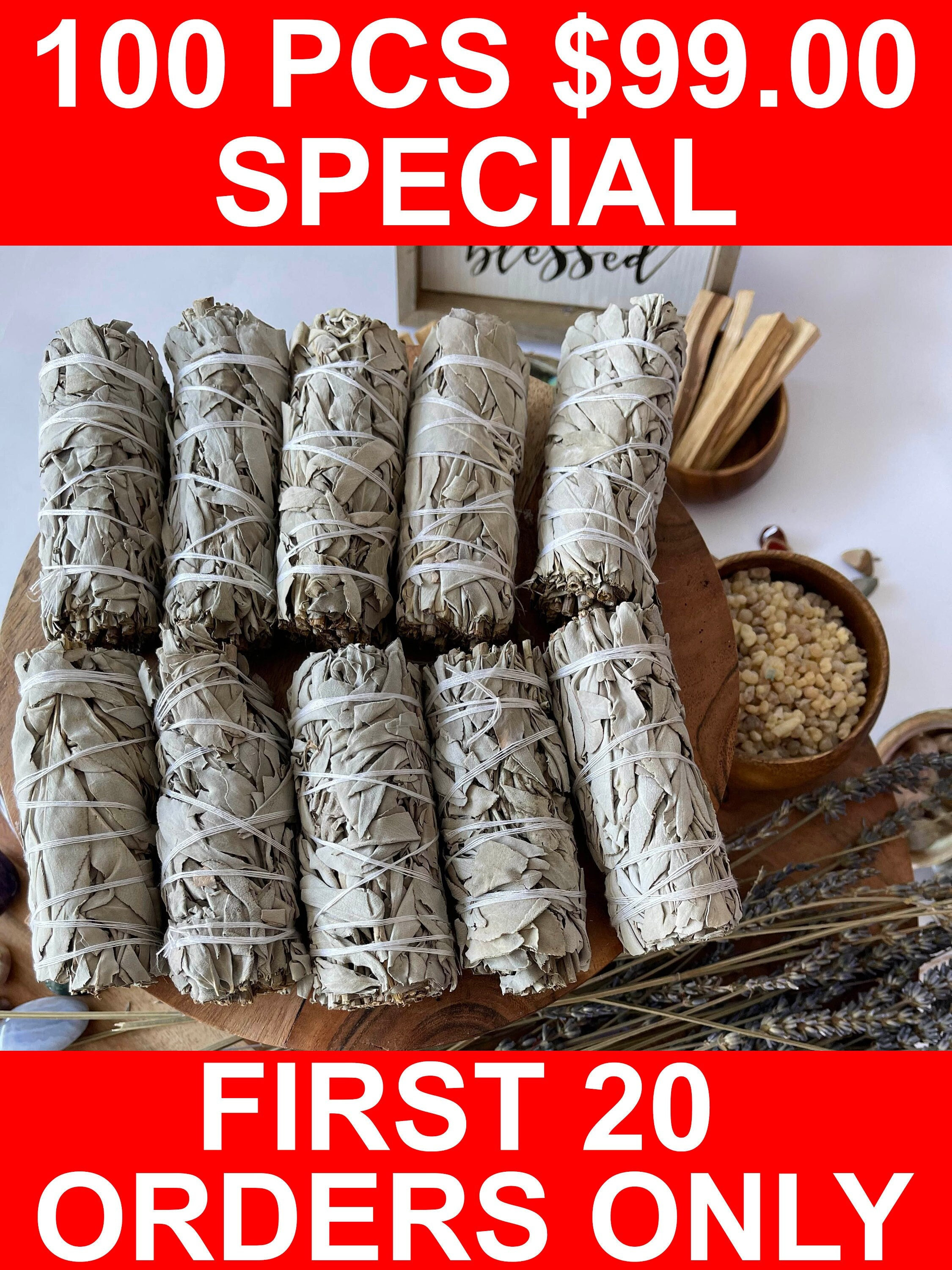 100 White Sage Stick 99.00 USD SPECIAL First 20 ORDERS Only. - Etsy