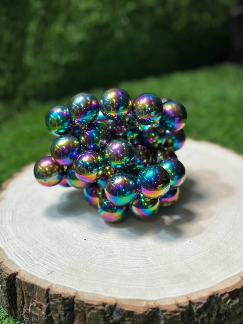 Rainbow MAGNETIC HEMATITE Tumbled Stones, Round Magnets, 25mm - Etsy