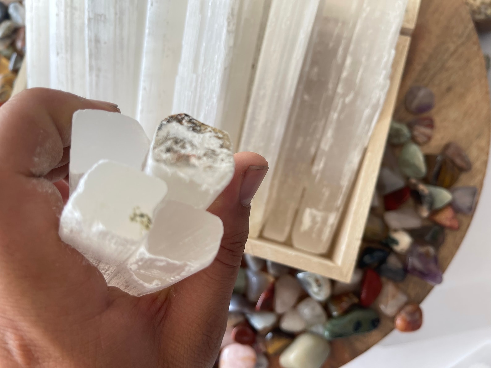 WHOLESALE Selenite Wands 4 Inch , 6inch Raw Selenite Selenite Crystal ...