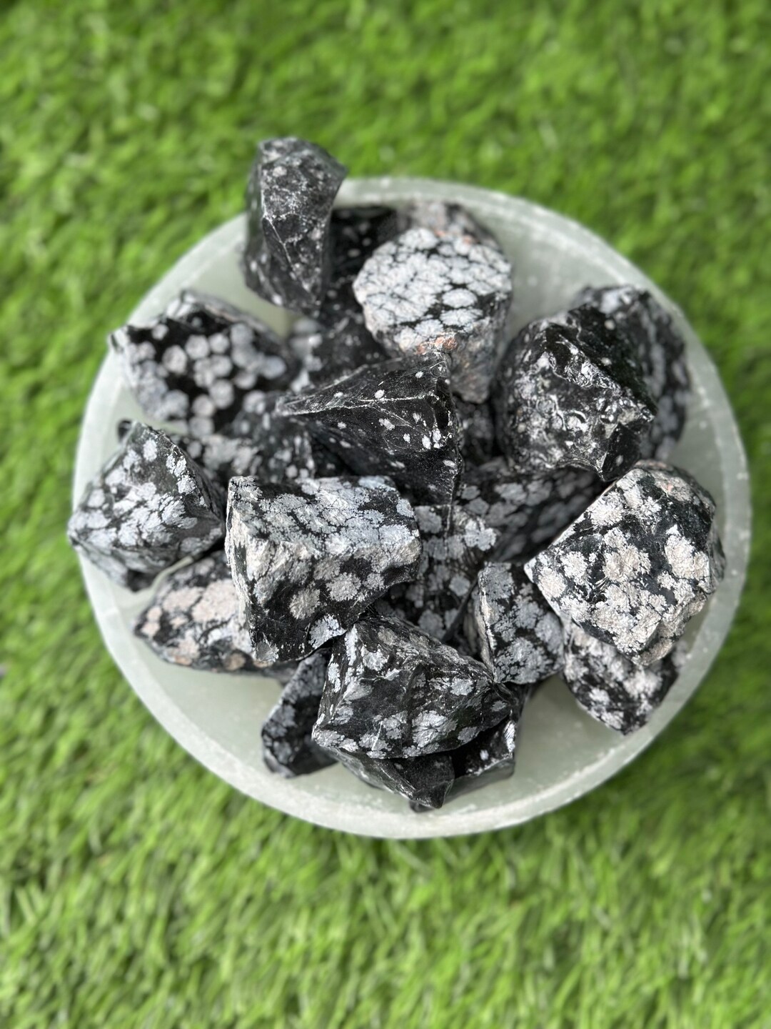 Snowflake Obsidian RAW , 0.75"-1.25" Size, Wicca, Witchcraft, Tumbling ...