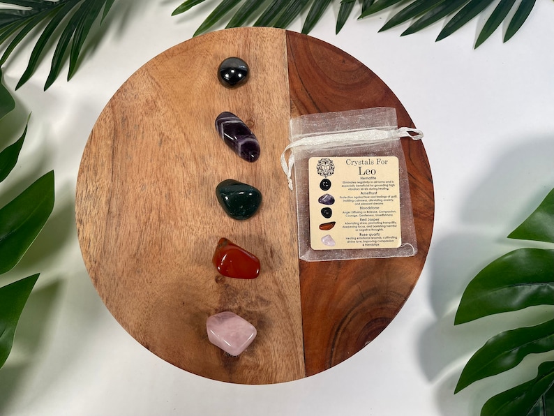LEO Crystal Set 5x Crystals Set for LEO hematite Amethyst - Etsy